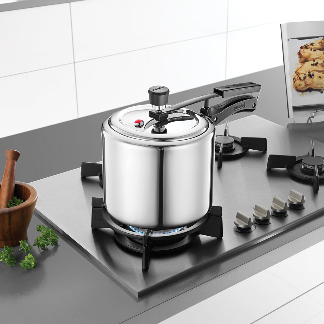 Stainless Steel Triply Bharat Pressure Cooker