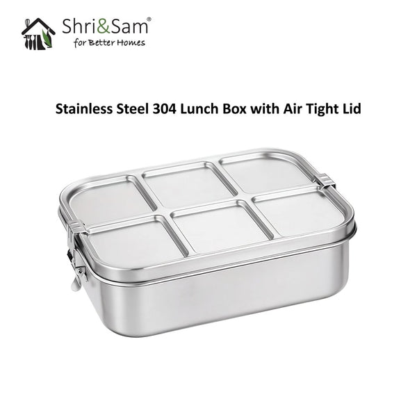 Shri & Sam Stainless Steel 304 Lunch Box | 3-Compartment Box